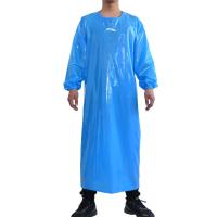 China Food Grade TPU Long Sleeve Apron 0.2mm Thick Waterproof Oil Proof for Industrial Butchering Kitchen Cleaning for sale