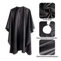 China Waterproof Barber Cape 51x59 Inch Adjustable Snap Closure Hair Cutting Salon Cape for Men Women Kids Black for sale