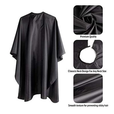 China Waterproof Barber Cape 51x59 Inch Adjustable Snap Closure Hair Cutting Salon Cape for Men Women Kids Black for sale