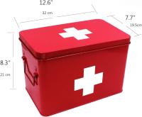 China Metal First Aid Storage Box 12.6x8.3x7.7 Inch Medicine Organizer with Removable Tray for sale