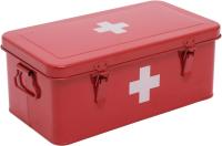China Metal First Aid Kit Box 33x18x13.2cm with Safety Lock and 4 Compartments for sale