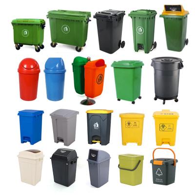 China Large Wheelie Bin 120L Outdoor Garbage Trash Can with Lid and Wheels for Recycling Waste Storage for sale