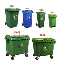 China Plastic Wheelie Trash Can 240L with Foot Pedal Heavy Duty Waste Bin for sale