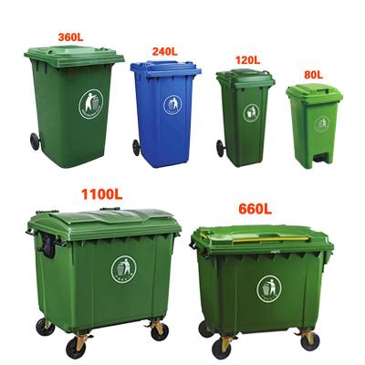 China Plastic Wheelie Trash Can 240L with Foot Pedal Heavy Duty Waste Bin for sale