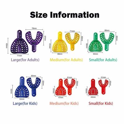 China Dental Disposable Plastic Impression Trays Adult Kids Size Perforated Orthodontic Tray 50pcs per Box for sale