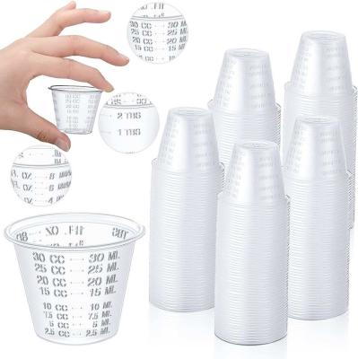 China Clear PP Plastic Disposable Medicine Cups 10ml 20ml 30ml Liquid Measuring Dispenser for Hospital Dental Household for sale