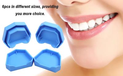 China Silicone Dental Model Base Former Kit 6 Pcs Set 3 Sizes Blue for Impression Trays Lab Use for sale