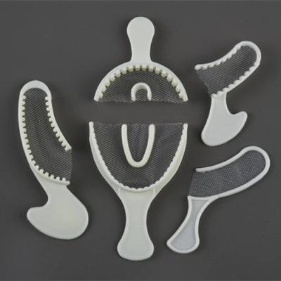 China Disposable Dental Impression Tray 3 Way Mesh Nylon Net Bite Tray Adult Kids 5 Sizes for sale