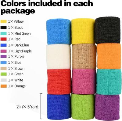 China Self Adhesive Bandage 5cm x 4.5m Non Woven Elastic Cohesive Medical Tape for sale