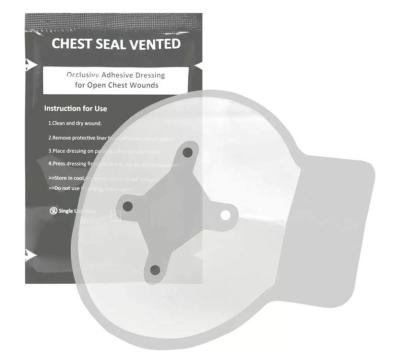 China OEM Hydrocolloid Chest Seal Dressing 15x10cm Vented Emergency Wound Care for First Aid Kit for sale