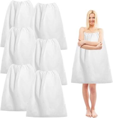 China Disposable Nonwoven Kimono Gown PP Material White Black for Salon Spa Massage 29.13in for sale