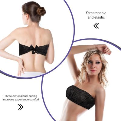 China Disposable Strapless Bra Individually Wrapped Adjustable One Size for Spa Tanning Salon for sale