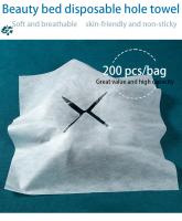 China Disposable Non-Woven Massage Towel with Headrest Hole 40x40cm 38gsm for Salon Spa for sale