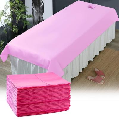 China Disposable Massage Table Sheets 31.5x71 Inch Waterproof Non Woven Fabric SPA Bed Cover Breathable for sale