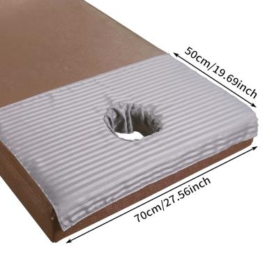 China Polyester Massage Table Head Cover 70x50cm with Face Hole for Salon SPA Bed Sheet for sale