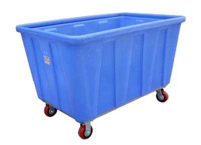 China HDPE Heavy Duty Laundry Trolley 1040x640x1750mm Plastic Bulk Cage Trolley for Hospital Hotel for sale