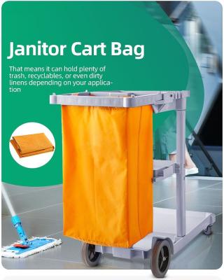 China Replacement Janitorial Cart Bag 24 Gallon 70x40x28cm Waterproof Heavy Duty Commercial Cleaning Bag for sale