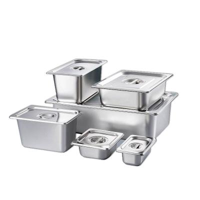 China Stainless Steel GN 1/1 Food Pan 53x32.5cm Gastronorm Container for Restaurant Hotel Catering for sale