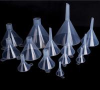 China Disposable Plastic Consumable Lab Funnels Clear Plastic Funnel, Transparent PP Plastic Mini Perfume Dispensing Funnel for sale