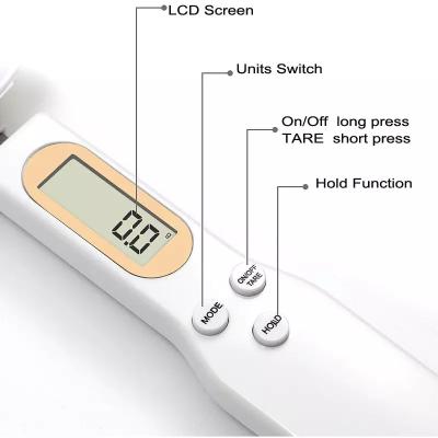 China Digital Spoon Scale 500g 0.1g ABS Plastic LCD Display Rechargeable Kitchen Food Weighing Scale for sale