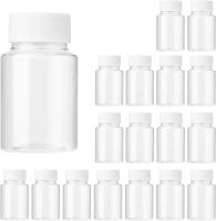 China Clear Polystyrene Pill Bottle 80ml Empty Medicine Container with White Cap for Liquid Solid Powder for sale