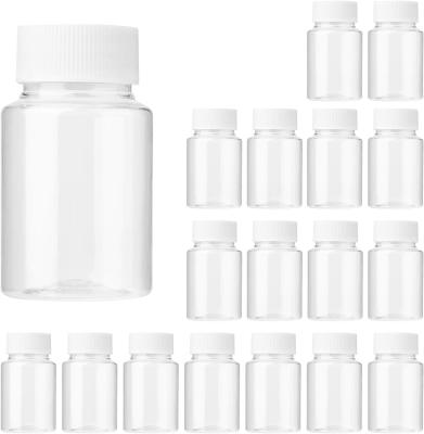 China Clear Polystyrene Pill Bottle 80ml Empty Medicine Container with White Cap for Liquid Solid Powder for sale
