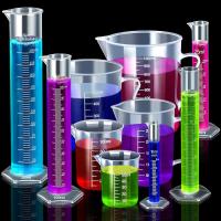 China Plastic Graduated Cylinders 10ml-250ml and Beakers 50ml-1000ml 10-Piece Set Food Grade for sale