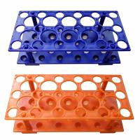 China Detachable Test Tube Rack 2 Pack 28 Well for 10ml 15ml 50ml Centrifuge Tubes Blue Orange Plastic Holder for sale