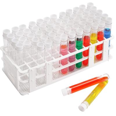China Plastic Test Tubes with Rack and Caps 16x100mm 13ml Clear PS Tubes for Lab Storage and Experiments for sale