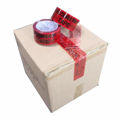 China Transfer Tamper Evident Security Packing Tape 2 Inches x 55 Yards x 2 Mil Red Void Film for sale