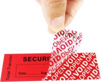 China Red Tamper Evident Security Void Stickers 1x3.35 Inches with Serial Numbers 100 Pack for sale