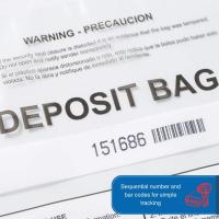 China Clear Tamper-Evident Deposit Bags 9x12 Inch 100 Pack with Sequential Barcodes for Secure Cash Transport for sale