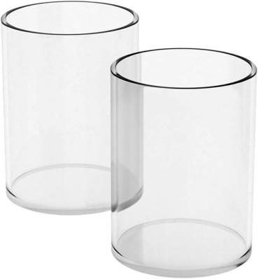China Acrylic Pen Holder 2 Pack Clear Desktop Pencil Cup Stationery Organizer 4.4 Inch Round for sale