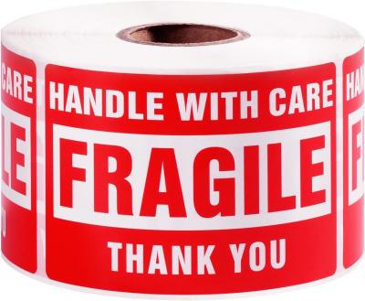 China 3x2 Inch Fragile Handle with Care Stickers 500 Labels Roll Permanent Adhesive for Shipping Moving Glass for sale