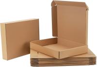 China Brown Corrugated Cardboard Literature Mailer Box 13x10x2 Inch Pack of 25 for Business Mailing for sale