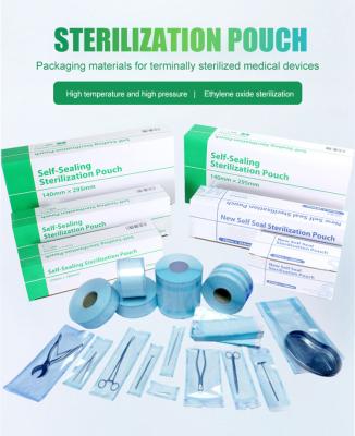 China Self Seal Sterilization Pouches 57x130mm to 135x280mm for Dental Tattoo Nail Tools Autoclave Tubing for sale