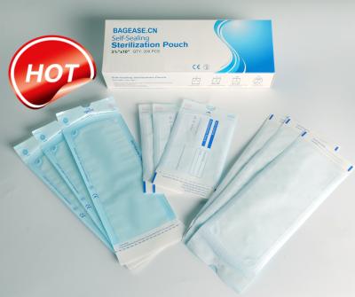 China Self Sealing Sterilization Pouch 3 Side Seal Medical Packaging 60g Paper 70g Paper for sale