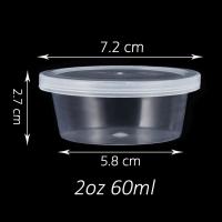 China 50 Pack Small Plastic Containers with Lids 2 oz Slime Storage PP Clear Stackable for sale