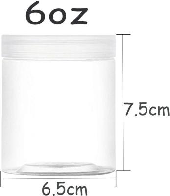 China 24 Pack 8oz Clear Plastic Jars with White Leak Proof Lids for Slime Candy Beads DIY Storage BPA Free for sale