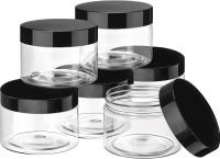 China 6 Pack 6 oz Clear PET Plastic Jars with Leak Proof Lids for Cosmetics Travel Storage for sale