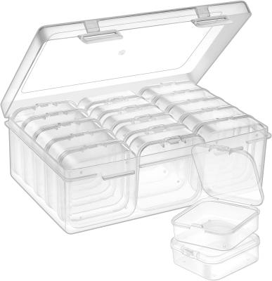 China 30 Pack Small Plastic Storage Boxes with Hinged Lids for Beads Jewelry and Craft Supplies for sale