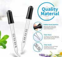 China 1ml Calibrated Glass Eye Dropper Pipette with Rubber Bulb for Essential Oils Medicine 5 Pack for sale