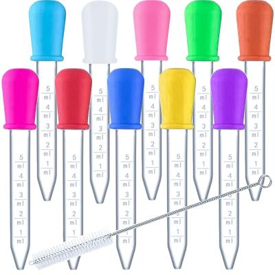China 5ml Silicone Pipette Dropper Food Grade BPA Free Medicine Eye Dropper with Brush for Kids Candy Mold Gummy for sale