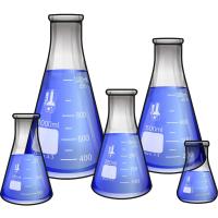 China Borosilicate 3.3 Narrow Mouth Erlenmeyer Flask Set 5 Piece 50ml to 1000ml for sale