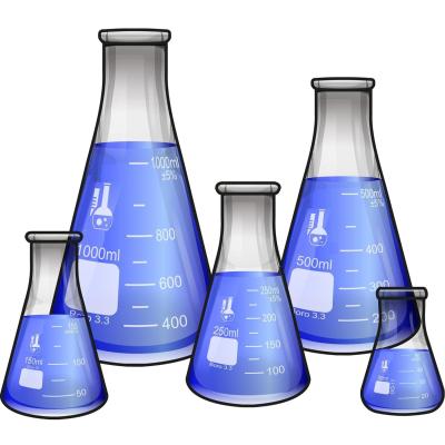 China Borosilicate 3.3 Narrow Mouth Erlenmeyer Flask Set 5 Piece 50ml to 1000ml for sale