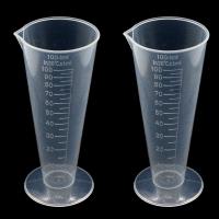 China 100mL Plastic Graduated Measuring Cup Capacity Beaker Cone Shape Round Base Labs Kitchen Clear for sale