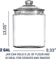 China 1 Gallon Glass Cookie Jar Canister Set with Airtight Lids and Labels for Kitchen Counter for sale