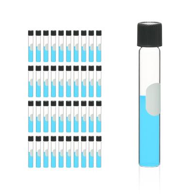 China Borosilicate Glass Serological Test Tubes 30ml 20x150mm with Black Bakelite Screw Caps Silicon Liners for sale