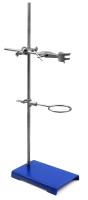 China Chemical Resistant Steel Ring Stand Set 8x5 Inch Base 24 Inch Rod Lab Support with Clamp for sale