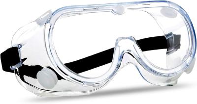 China Anti-Fog Safety Goggles Clear Lens Wide Vision Adjustable Headband Chemical Splash Protection OTG Fit for sale